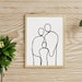 Family of Three Line Art, Printable Family of 3 Wall Art, Black Family ...