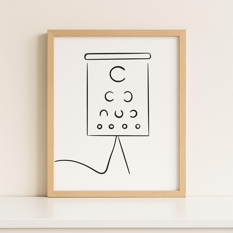 Eye Chart Line Art – Minimalist Ophthalmology Wall Art, Line Drawing ...
