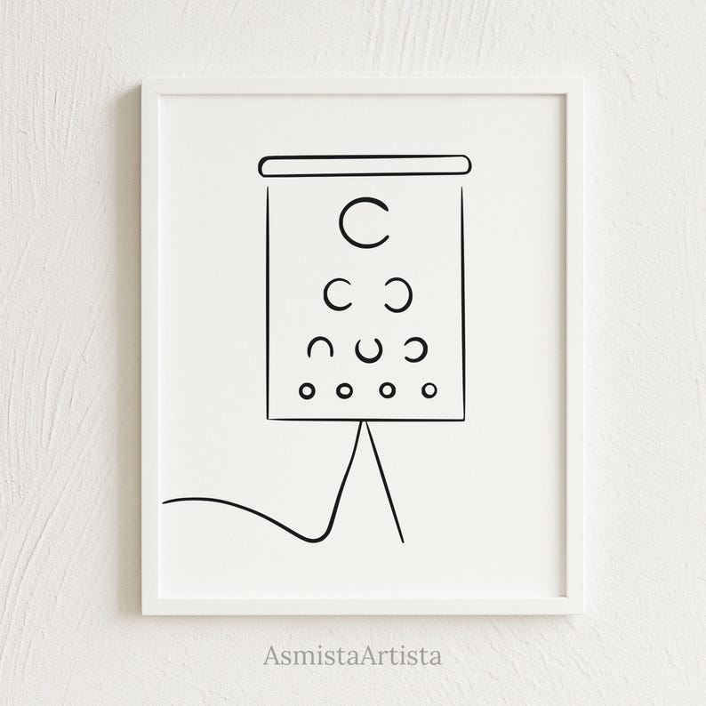 Eye Chart Line Art – Minimalist Ophthalmology Wall Art, Line Drawing ...