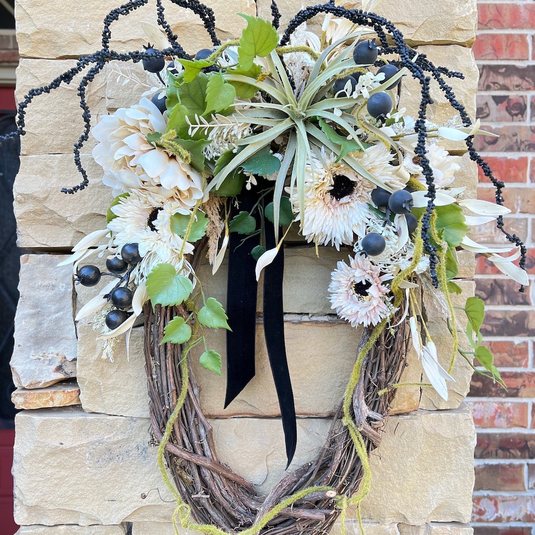Fall Boho Front Door Wreath, Pampas Wall Decor, Boho Wreath, Boho Decor ...