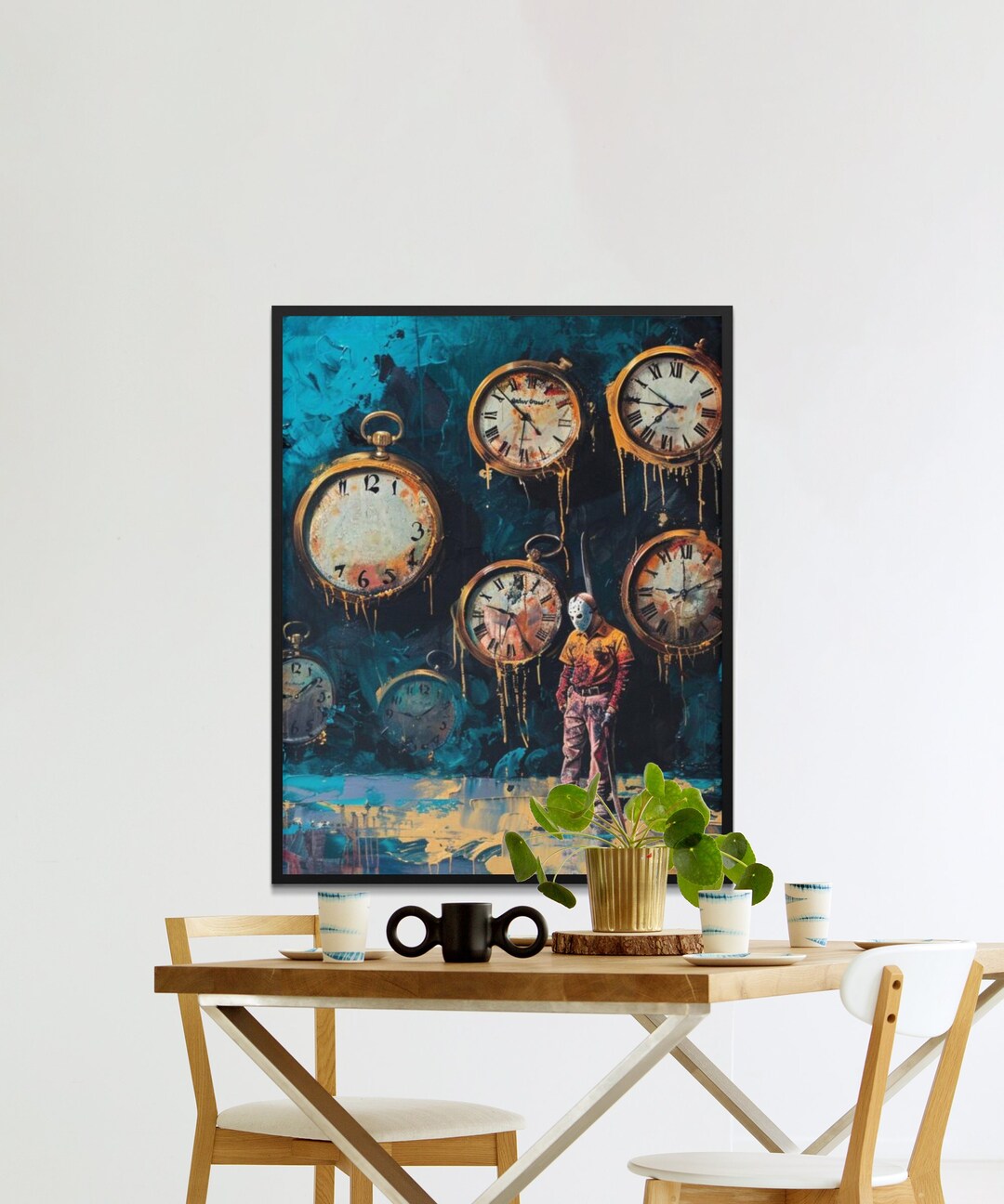 Vintage Steampunk Clock Artwork, Horror Inspired Digital Print, Unique ...