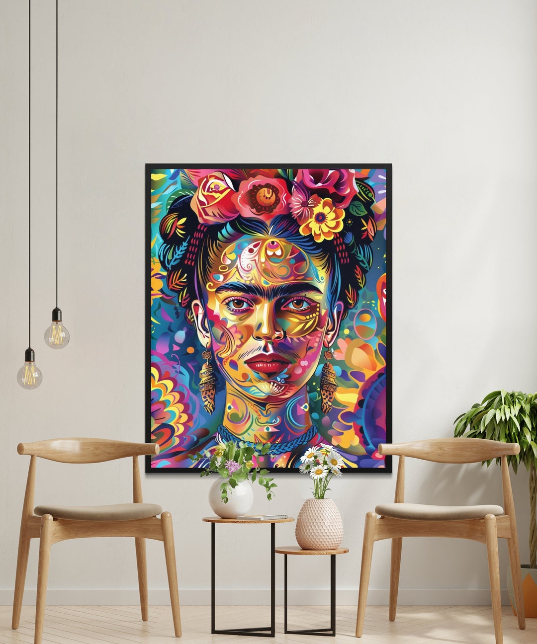 Vibrant Frida Kahlo Inspired Art Print, Colorful Digital Download ...