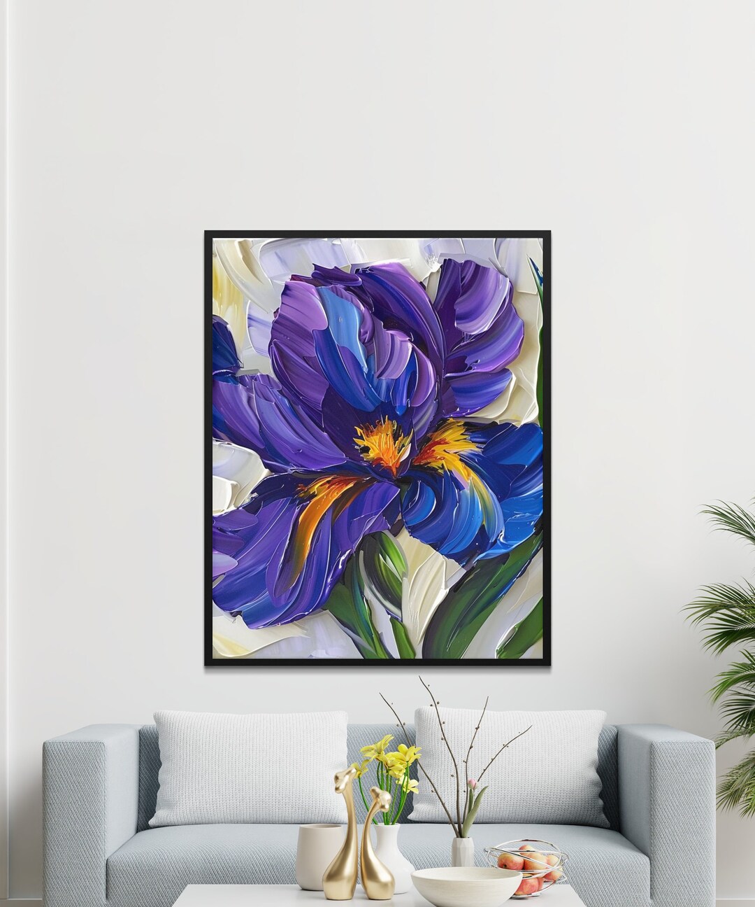 Abstract Flower Art Print, Modern Floral Wall Decor, Colorful Digital ...