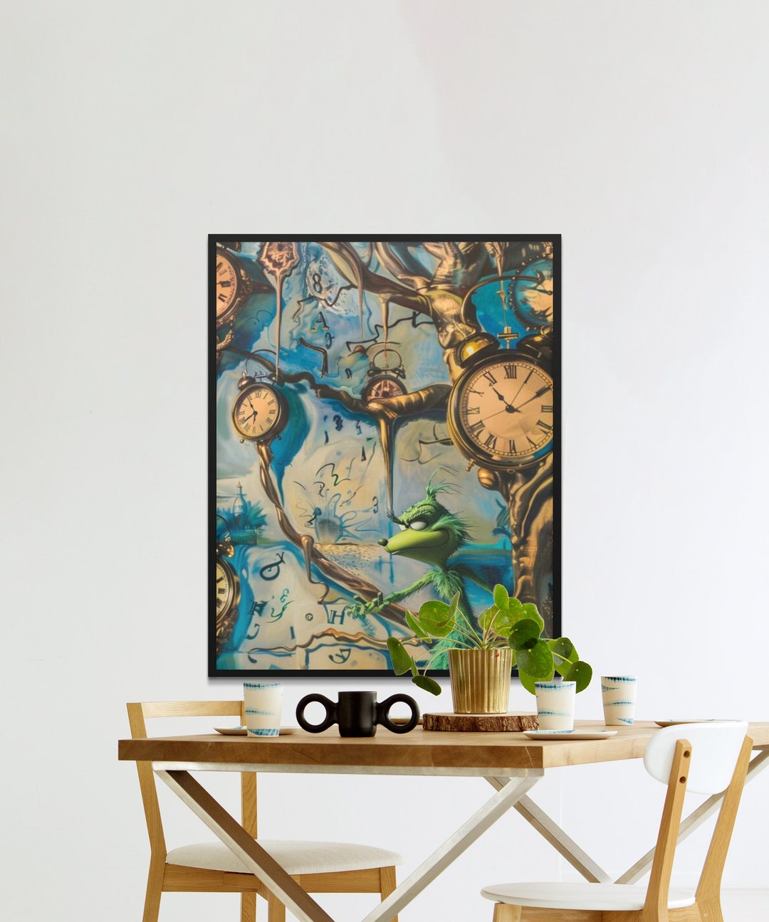Whimsical Surreal Digital Art Print, Green Creature Fantasy Wall Art ...