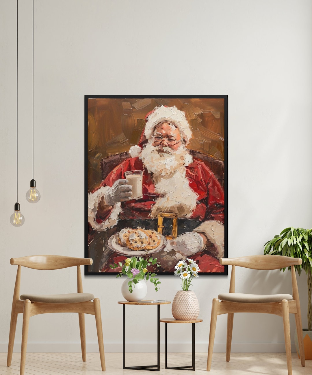Vintage Santa Claus Digital Art, Christmas Wall Art, Holiday Home Decor ...