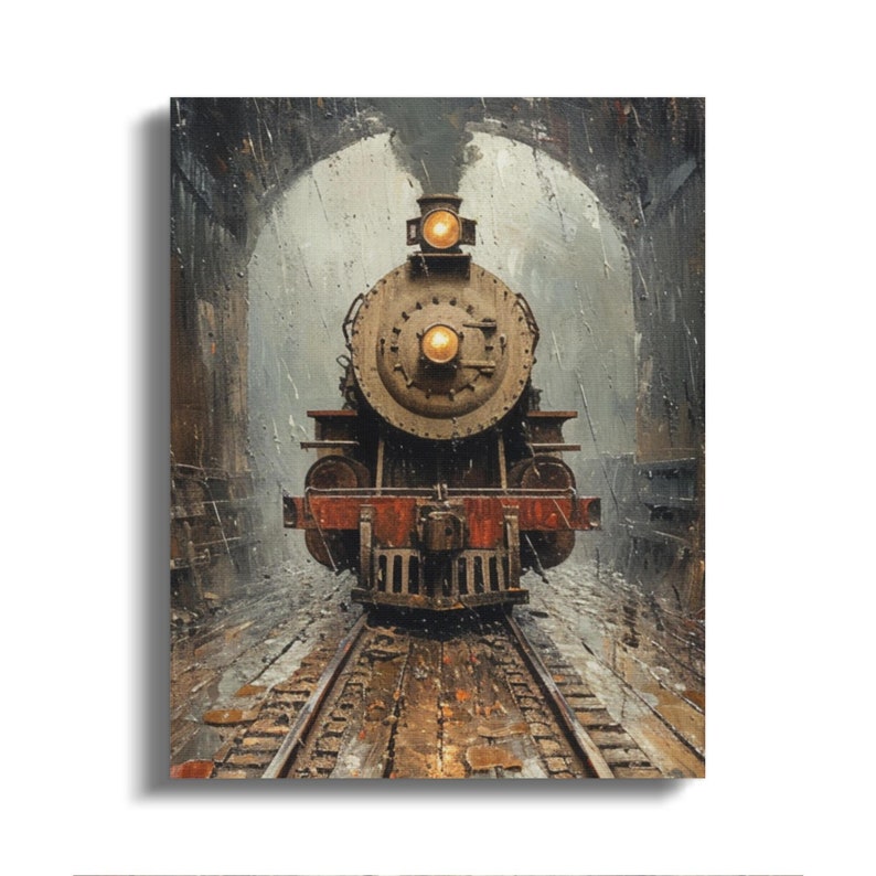 Vintage Steam Train Art Print, Old Locomotive Wall Art, Railway ...
