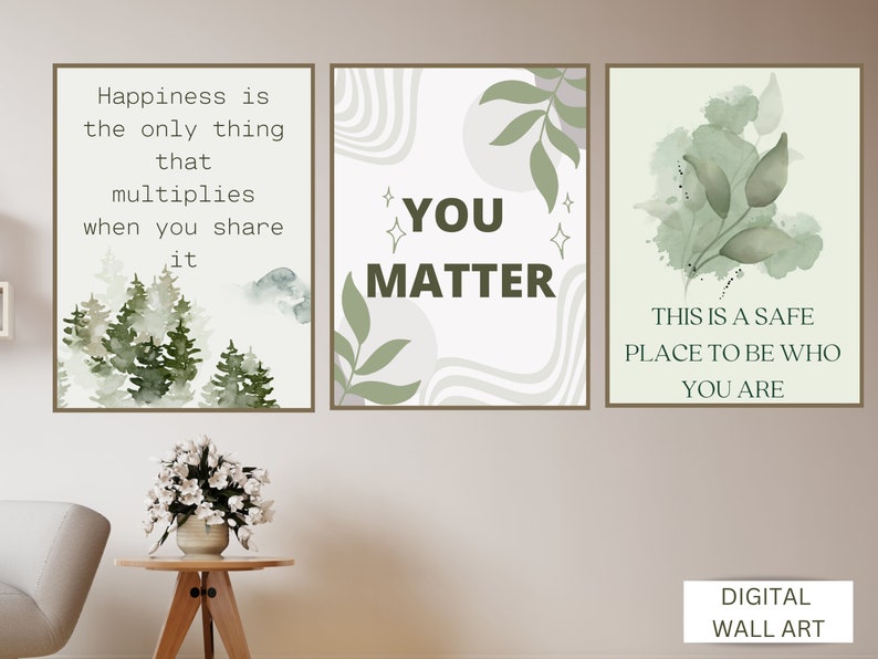 Set of 20- Therapist Office Decor, Social Worker Posters, Therapy Wall ...