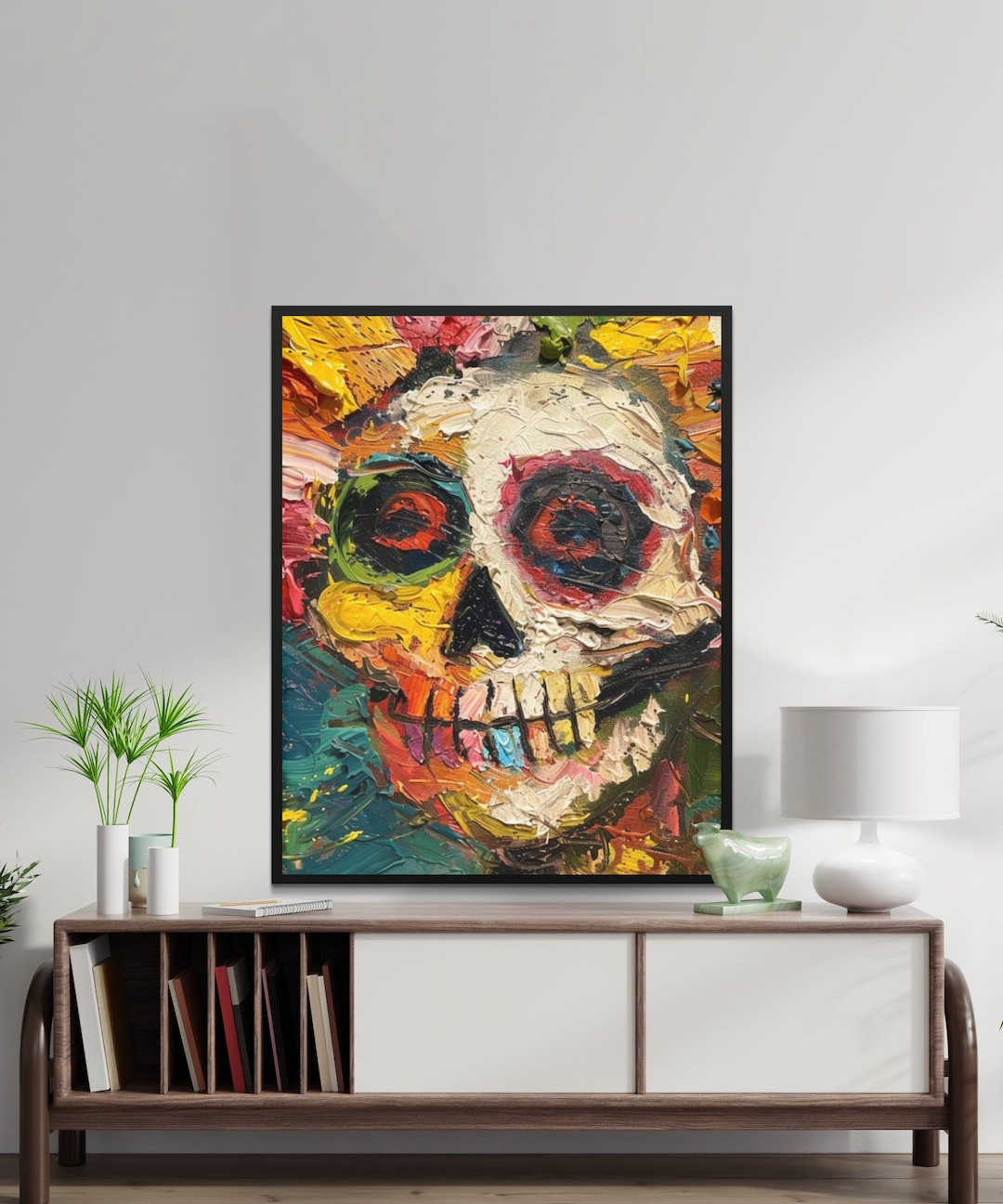 Colorful Abstract Skull Digital Art, Vibrant Skull Painting Download ...