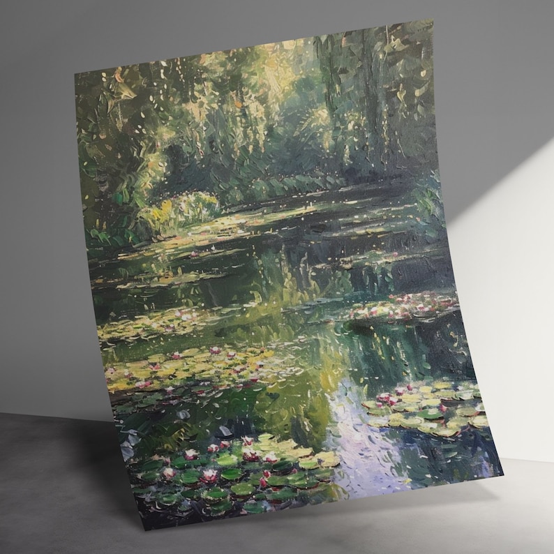 Impressionist Landscape Digital Download, Water Lily Pond Art Print ...