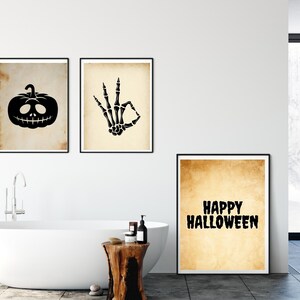Halloween Printable Gallery Wall Art Bundle, Set of 3 Print, Antique ...