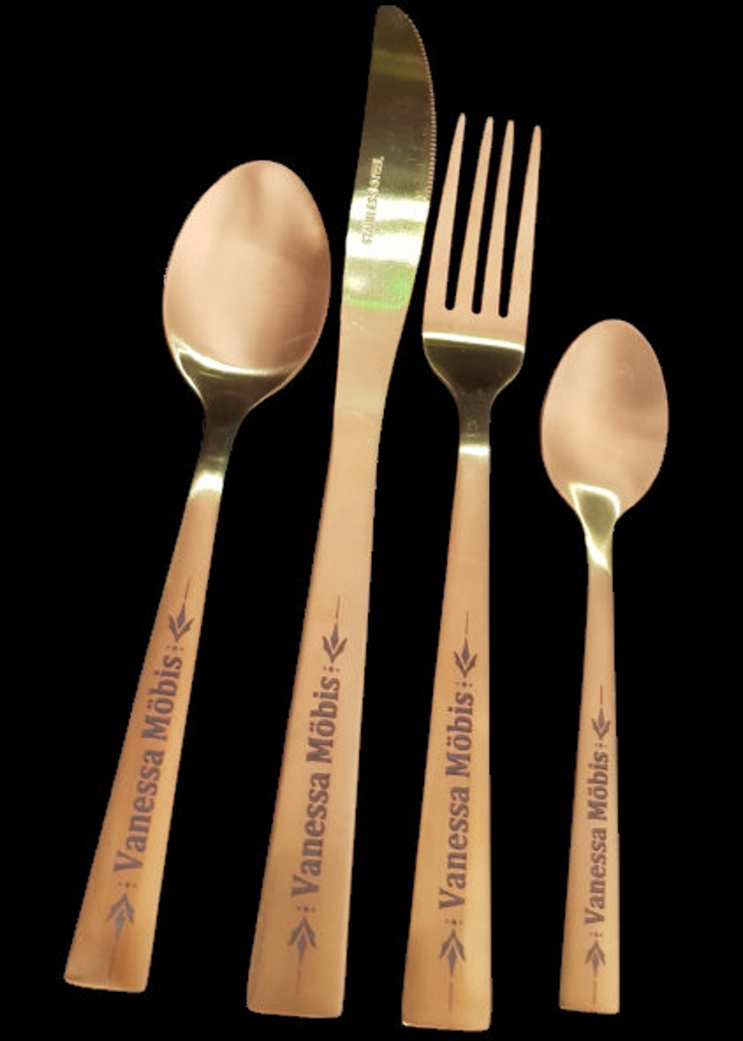 Personalised Engraved Adult Cutlery Set 4 Piece Christmas Gift - Etsy