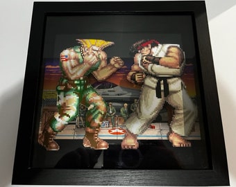 Super Street Fighter 2 guile Stage 3D Shadow Box 9 - Etsy