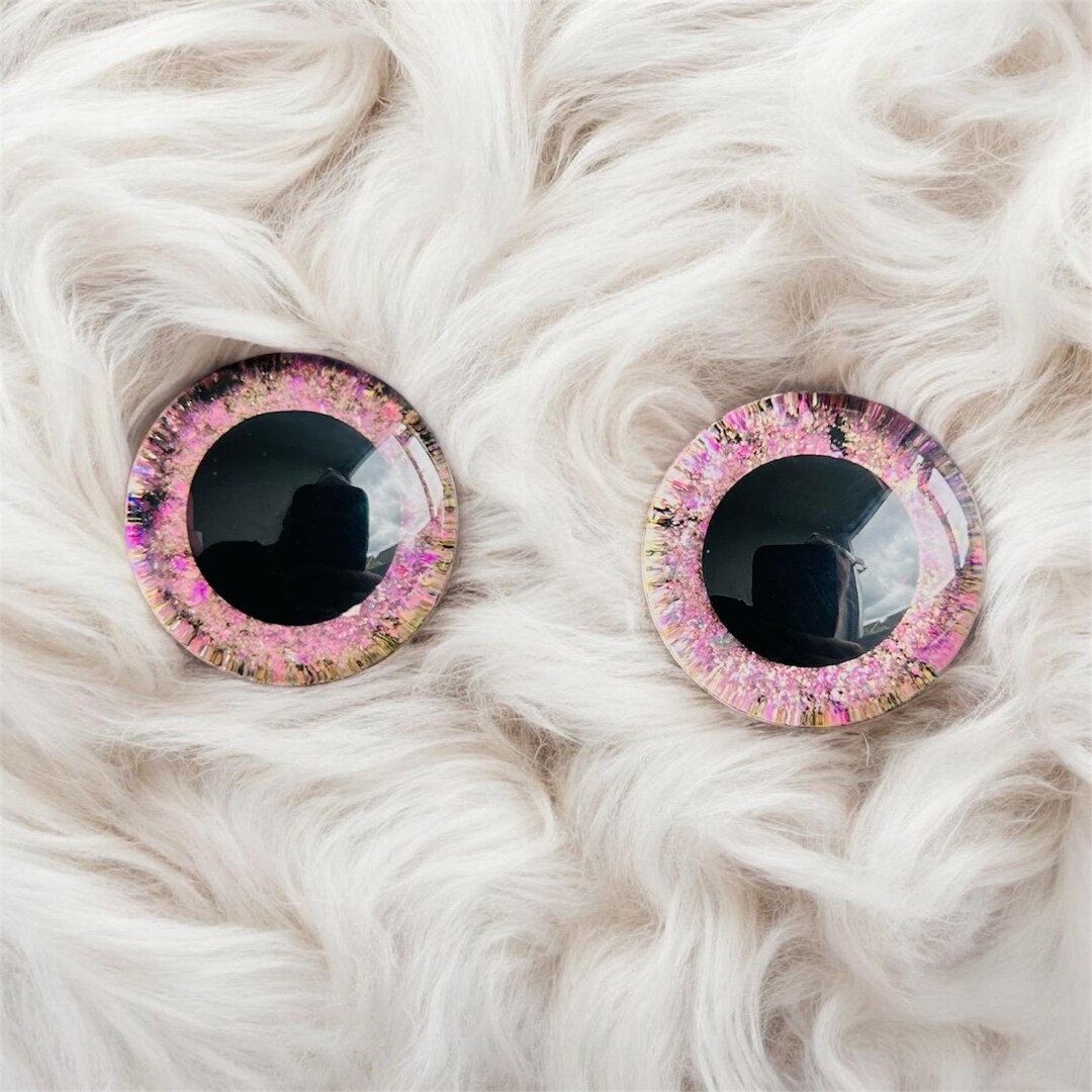 Safety Eyes in Bubblemint, Pink Plushie Eyes, Hand Painted Crochet Eyes ...