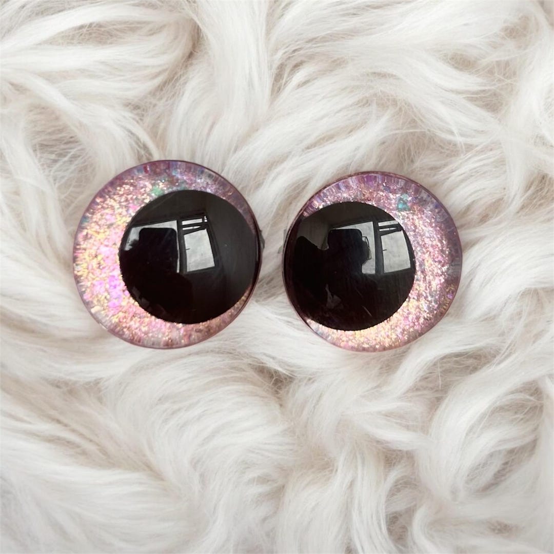 Safety Eyes in Pandora, Pink Glitter Plushie Eyes, Hand Painted Crochet ...