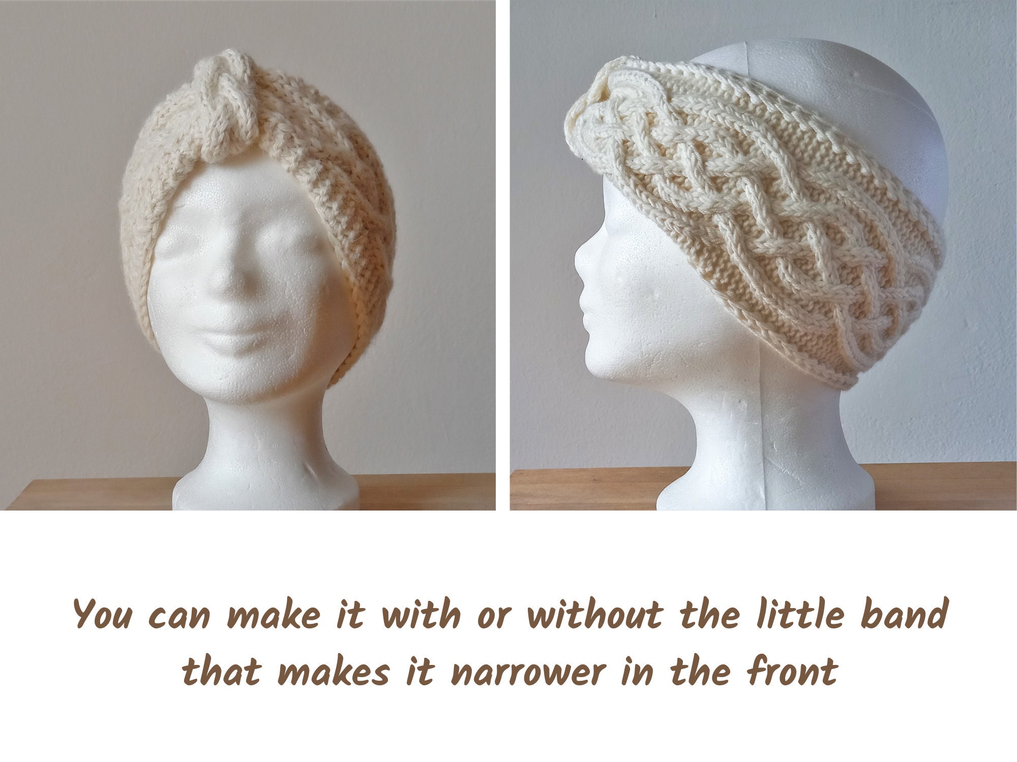 Headband Knitting Pattern With Celtic Cables, Winter Ear Warmer for ...