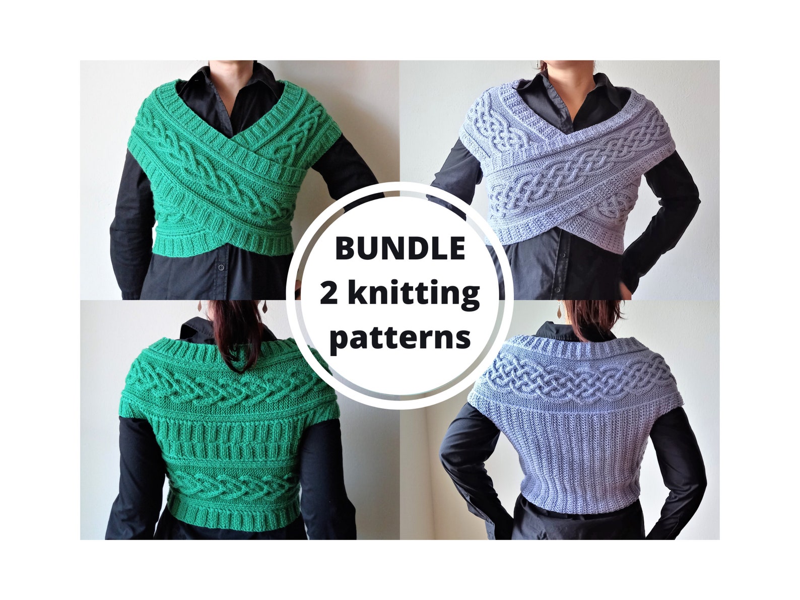 TWO Cross Body Wrap Vest Knitting Patterns Inspired by Outlander, With ...