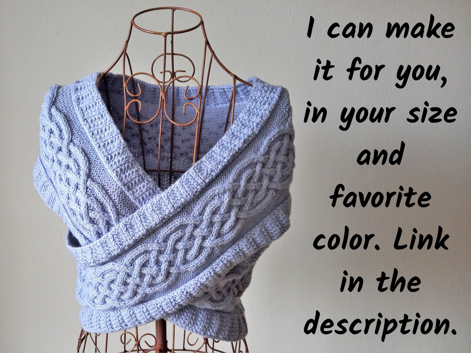 Cross Body Wrap Vest Knitting Pattern, Aran Wrap With Celtic Cable ...