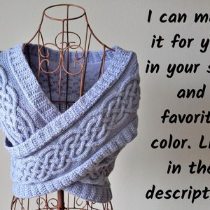 Cross Body Wrap Vest Knitting Pattern, Aran Wrap With Celtic Cable ...