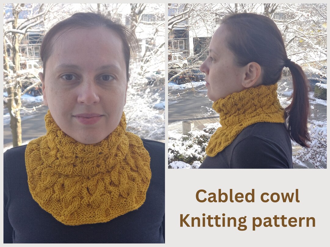 Knitting Pattern for a Cowl With Double Sided Cables Cozy - Etsy