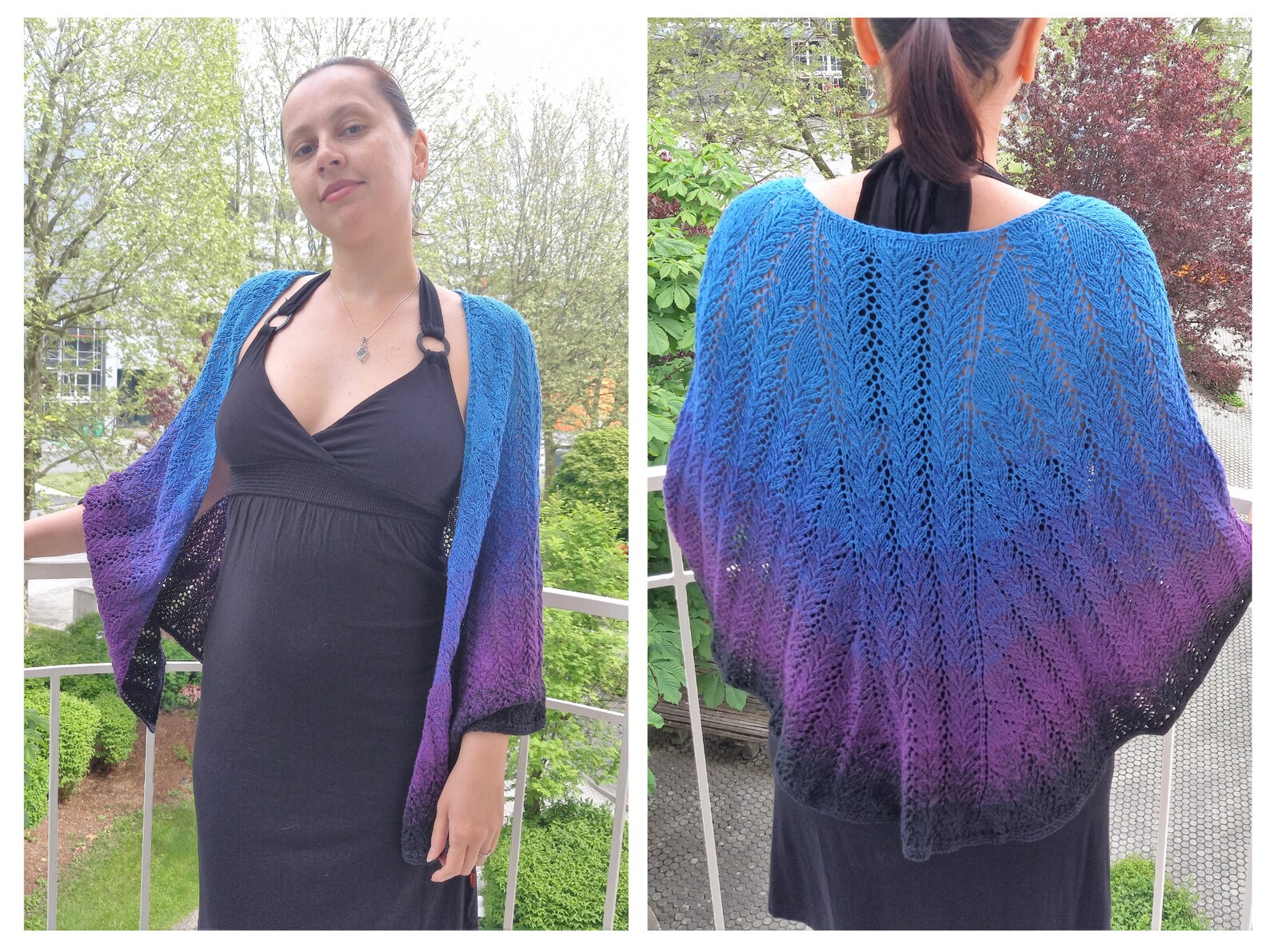 Knitting Pattern for a Triangle Shawl With Shoulders, Top Down Beach ...
