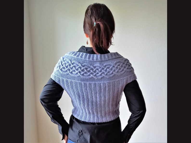 Cross Body Wrap Vest Knitting Pattern, Aran Wrap With Celtic Cable ...