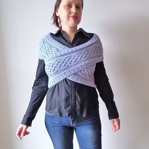 Cross Body Wrap Vest Knitting Pattern, Aran Wrap With Celtic Cable ...