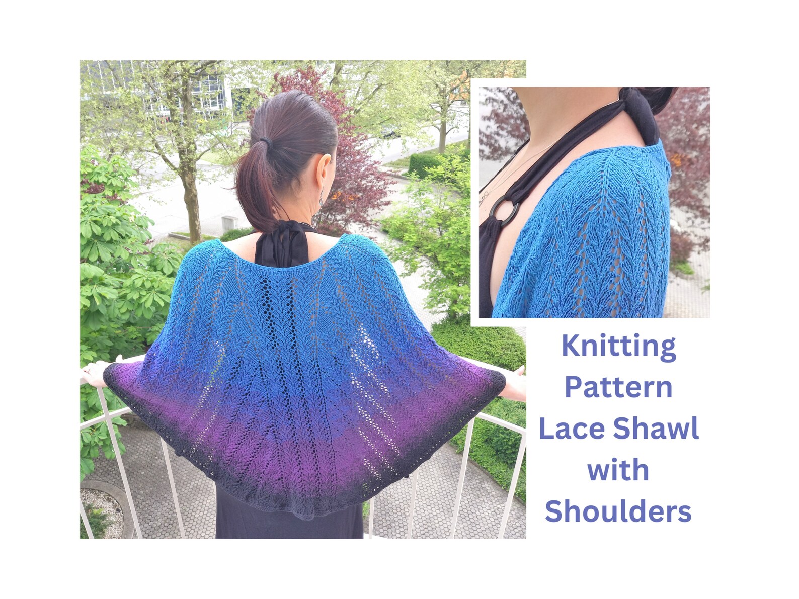 Knitting Pattern for a Triangle Shawl With Shoulders, Top Down Beach ...