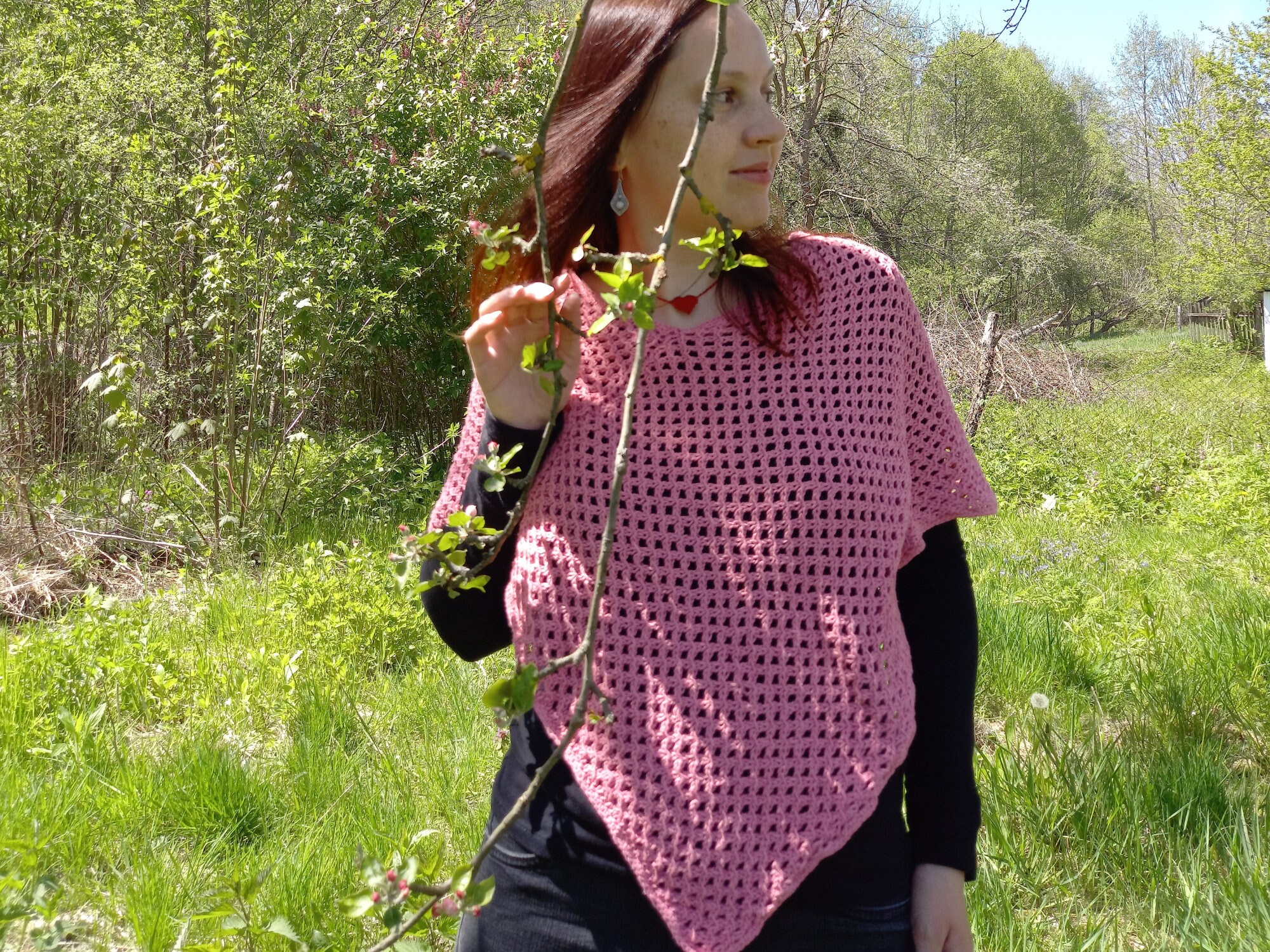 Summer Lace Poncho Knitting Pattern, Vegan Easy Knit Pattern for ...