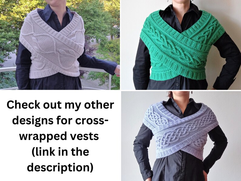 Crossover Wrap Vest Knitting Pattern Cable Leaf Outlander - Etsy