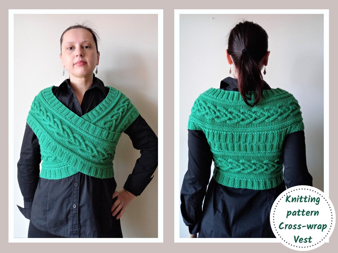 Crossover Wrap Knitting Pattern Women's Cable Vest - Etsy