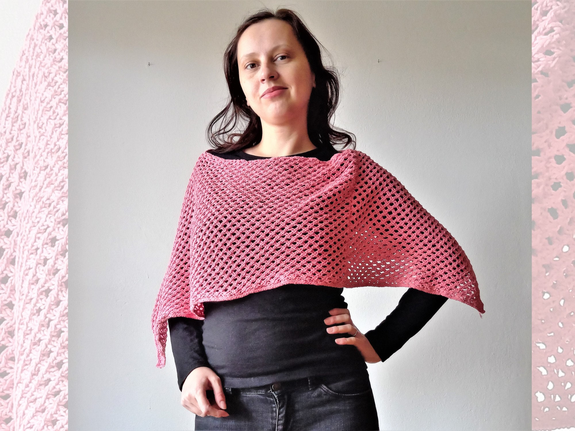 Summer Lace Poncho Knitting Pattern, Vegan Easy Knit Pattern for ...