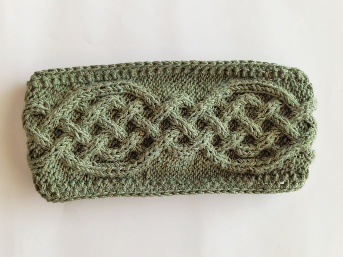 Headband Knitting Pattern With Celtic Cables, Winter Ear Warmer for ...