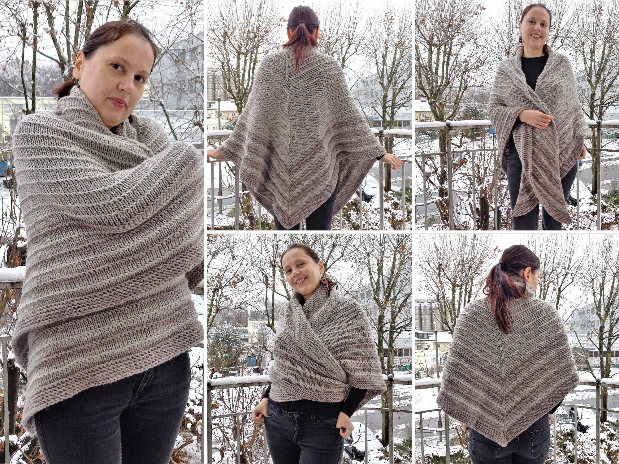 Set of 3 Triangle Shawl Knitting Patterns, Fingering Weight DK or ...