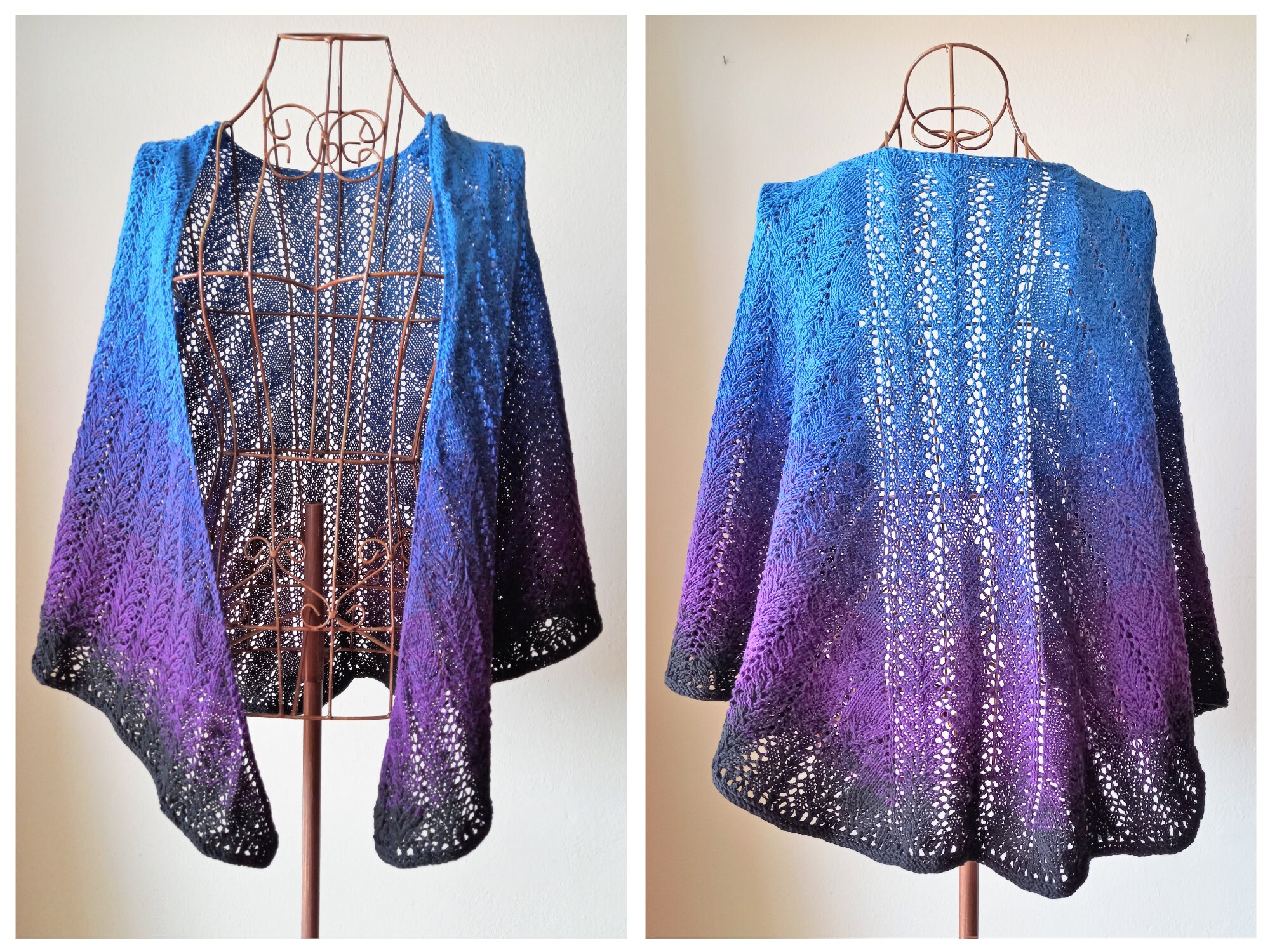 Knitting Pattern for a Triangle Shawl With Shoulders, Top Down Beach ...