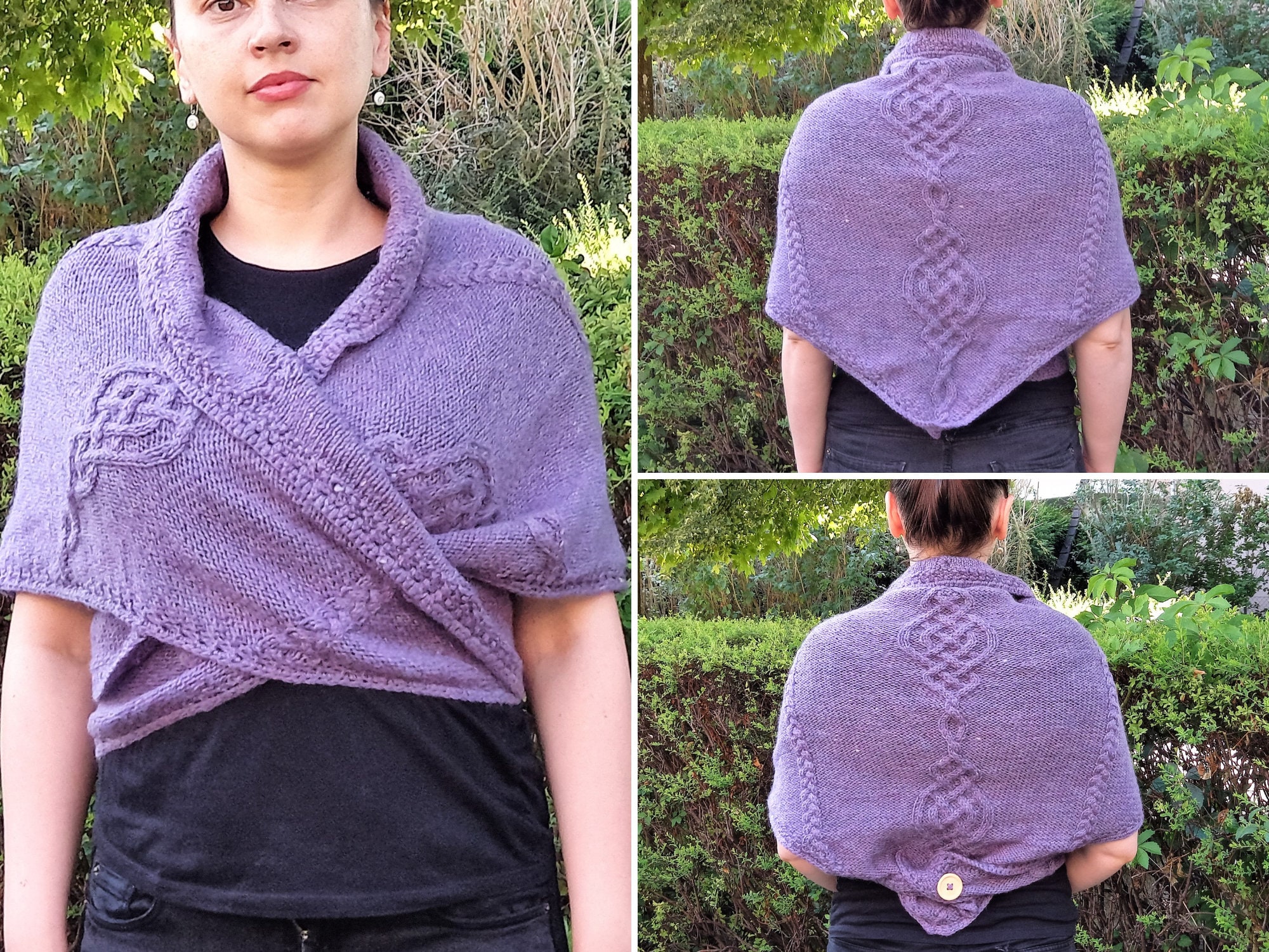 Set of 3 Triangle Shawl Knitting Patterns, Fingering Weight DK or ...