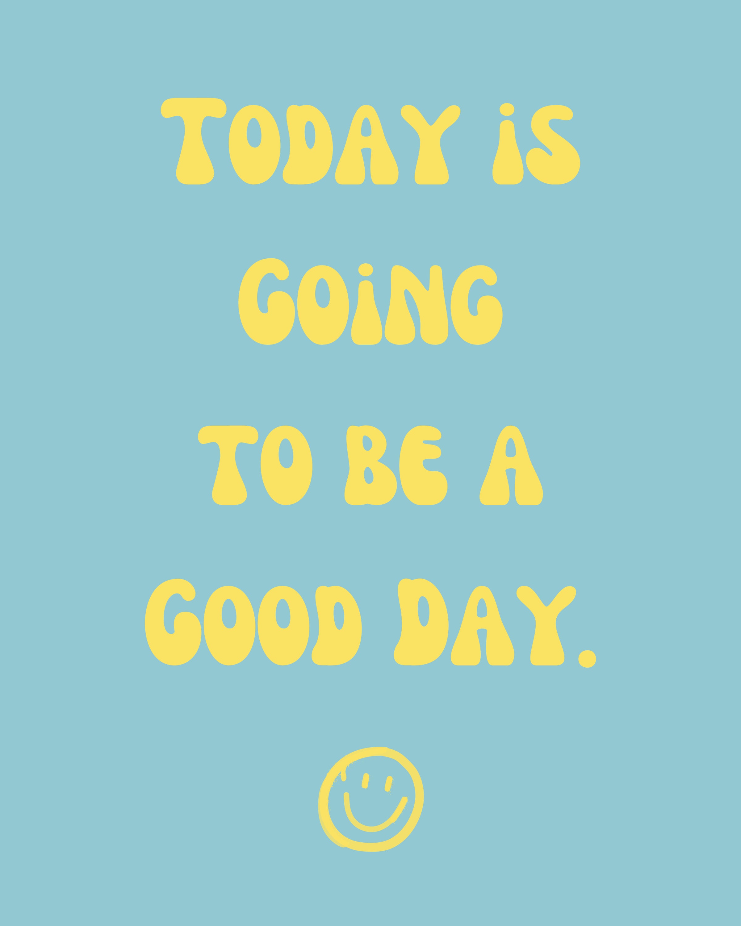 Blue and Yellow Positive Quote Print | DIGITAL DOWNLOAD | Wall Art ...