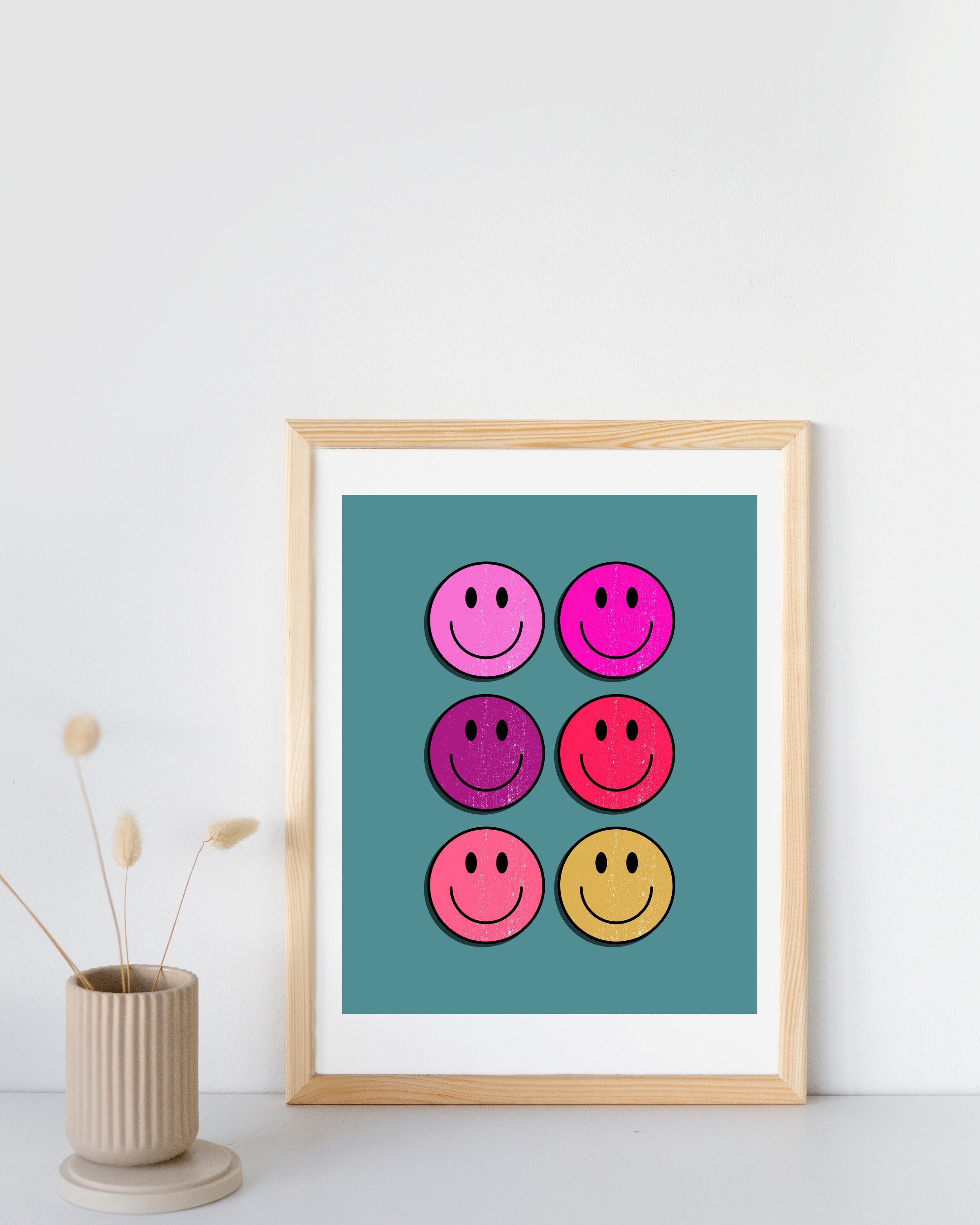 Bright Retro Smiley Faces | DIGITAL DOWNLOAD | Dorm Decor | Classroom ...