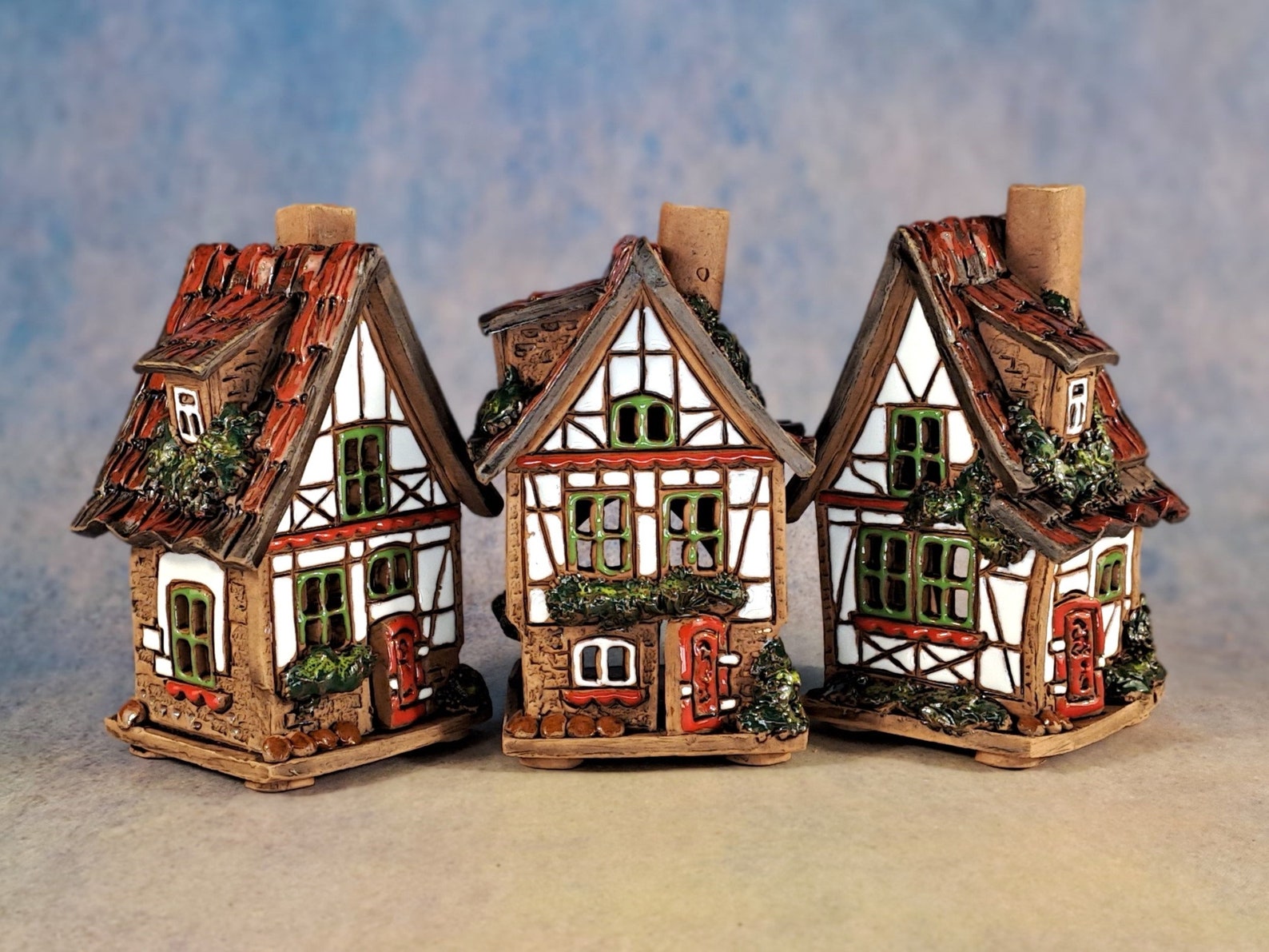 Ceramic House Tealight Candle Holder Incense Burner Home Decoration ...