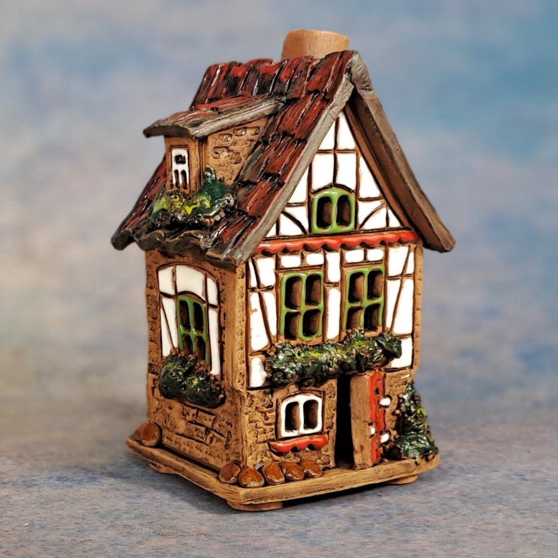 Ceramic House Tealight Candle Holder Incense Burner Home Decoration ...