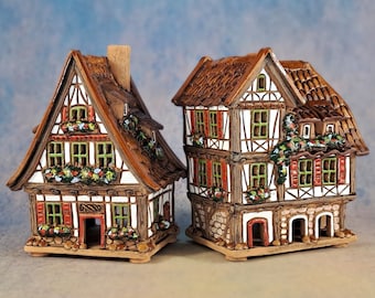 Ceramic House Tealight Candle Holder Incense Burner Home Decoration ...