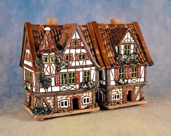 Ceramic House Tealight Candle Holder Incense Burner Home Decoration ...