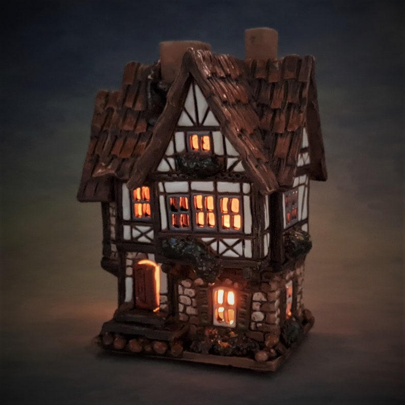 Ceramic House Tealight Candle Holder Incense Burner Home Decoration ...