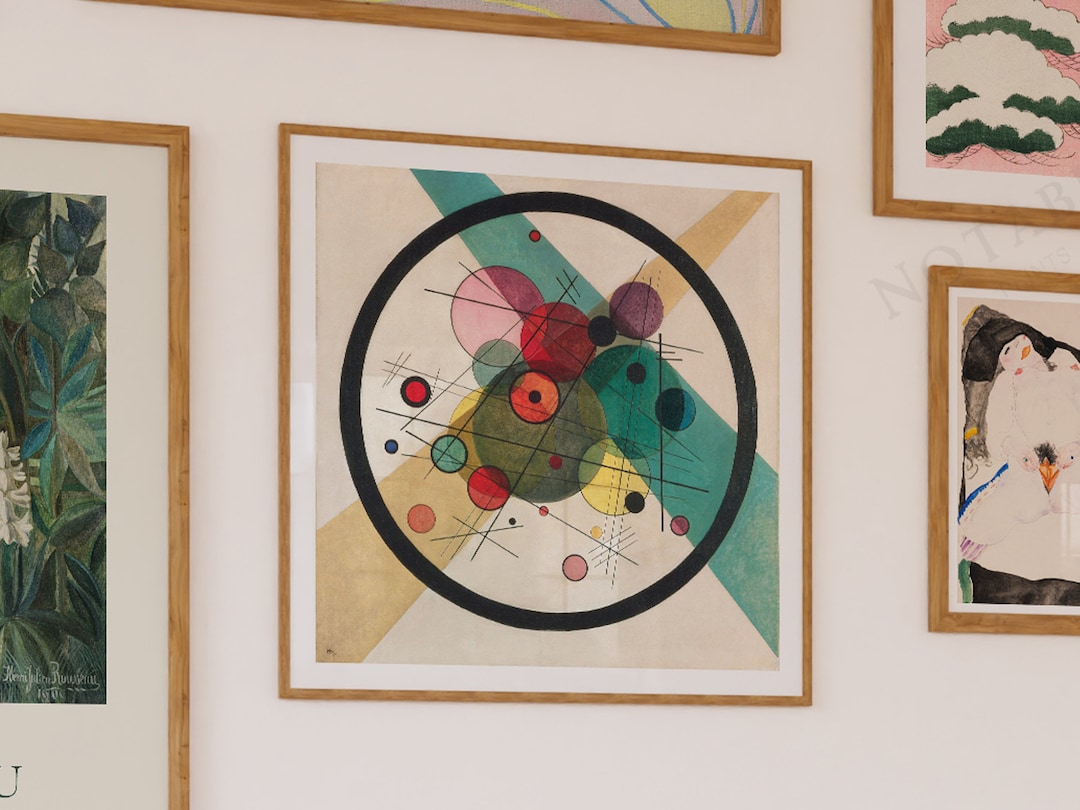 Wassily Kandinsky Print, Circles Inside of Circle, Square Print, Ship ...