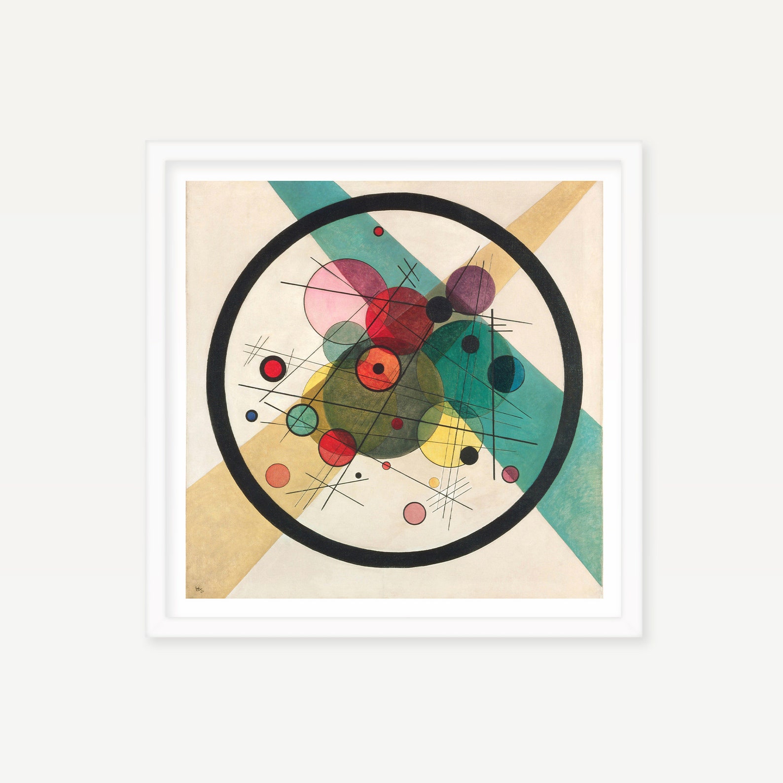 Wassily Kandinsky Print, Circles Inside of Circle, Square Print, Ship ...