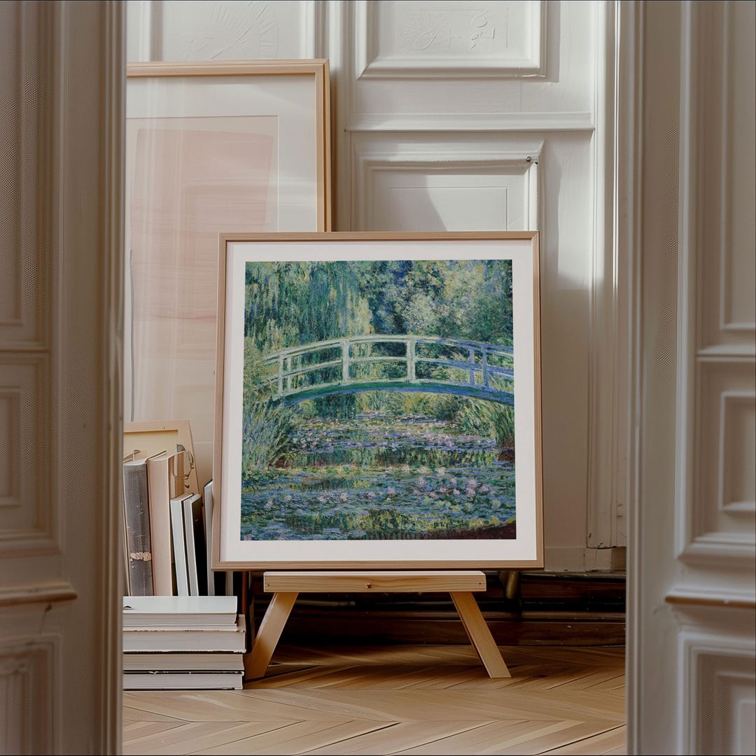 Monet Print, Monet Square Wall Art, Water Lilies and Japanese Bridge ...