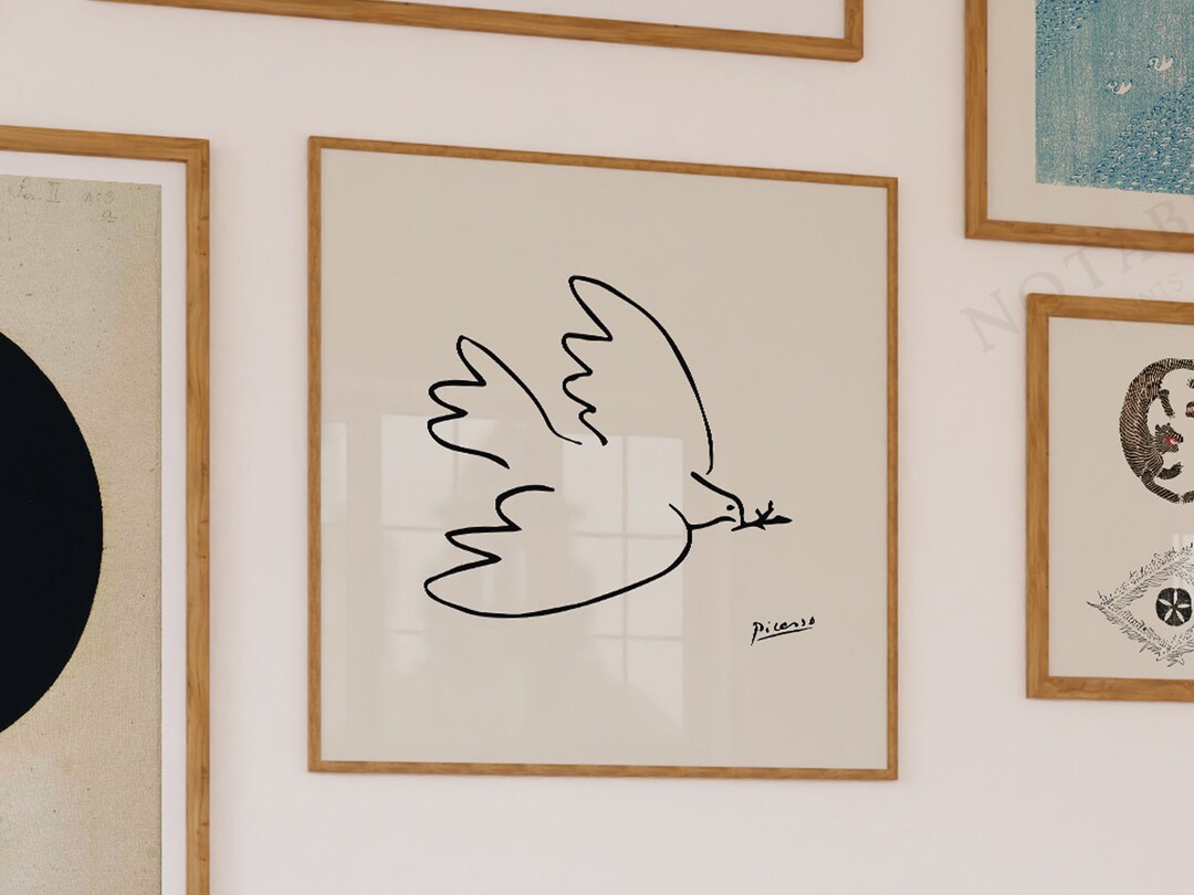 Picasso Print, Dove Wall Art, Line Art Print, Ship From Uk/us/europe ...
