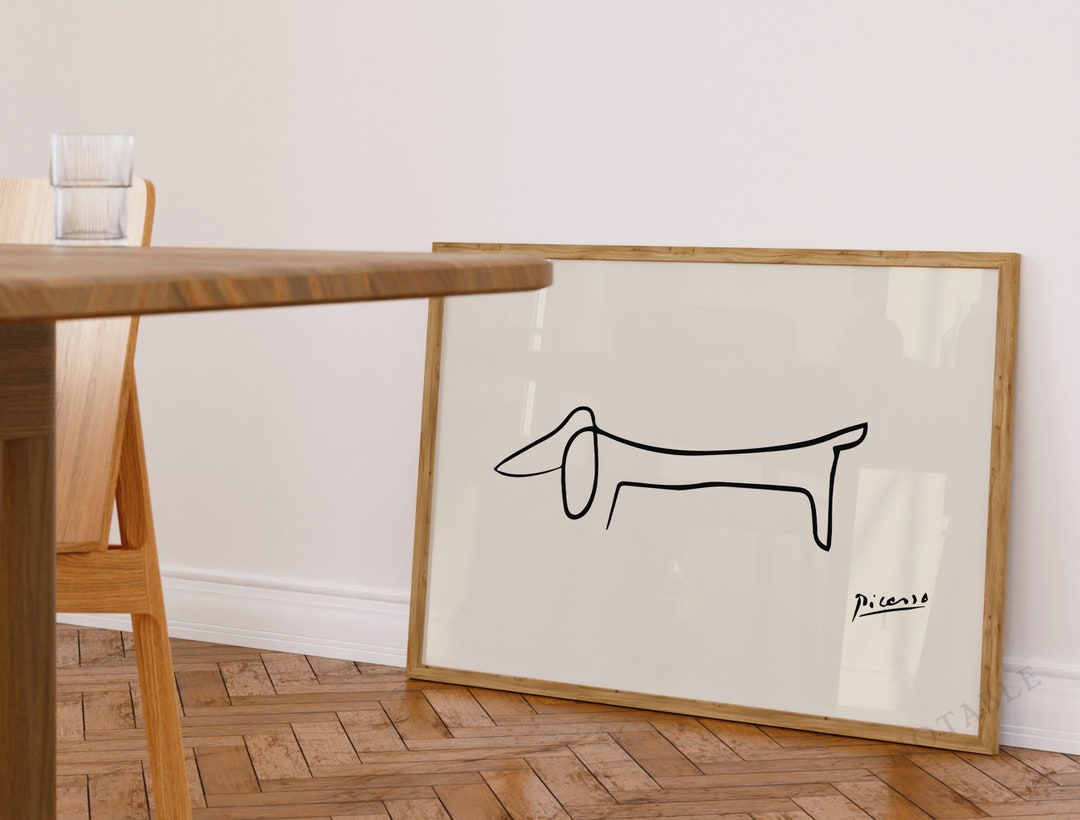 Picasso Print, Dog Line Art Wall Art, Line Art Print, Ship From Uk/us ...