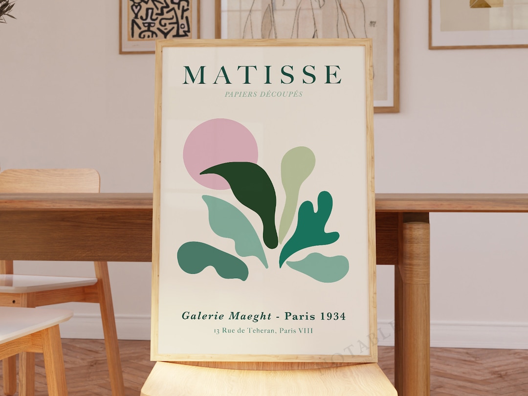 Matisse Print, Henri Matisse Algae Cut Out Poster, Pink Emerald Green ...