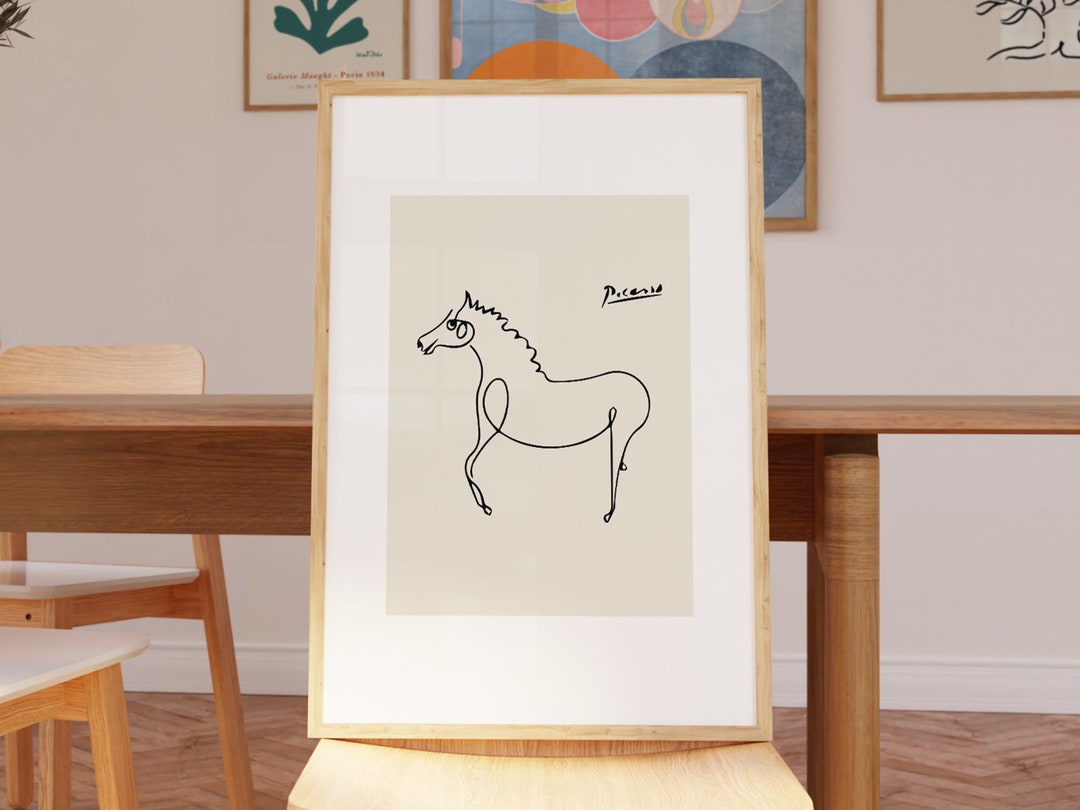 Picasso Print, Picasso Line Art Wall Art, Horse, Ship From Uk/us/europe ...