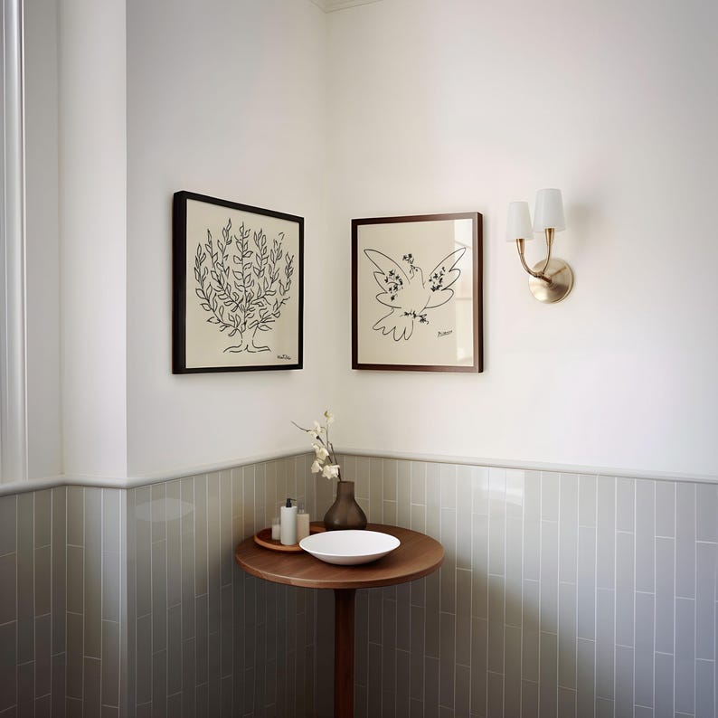 Matisse and Picasso Square Prints, Set of 2 Wall Art, Plane Tree, Dove ...